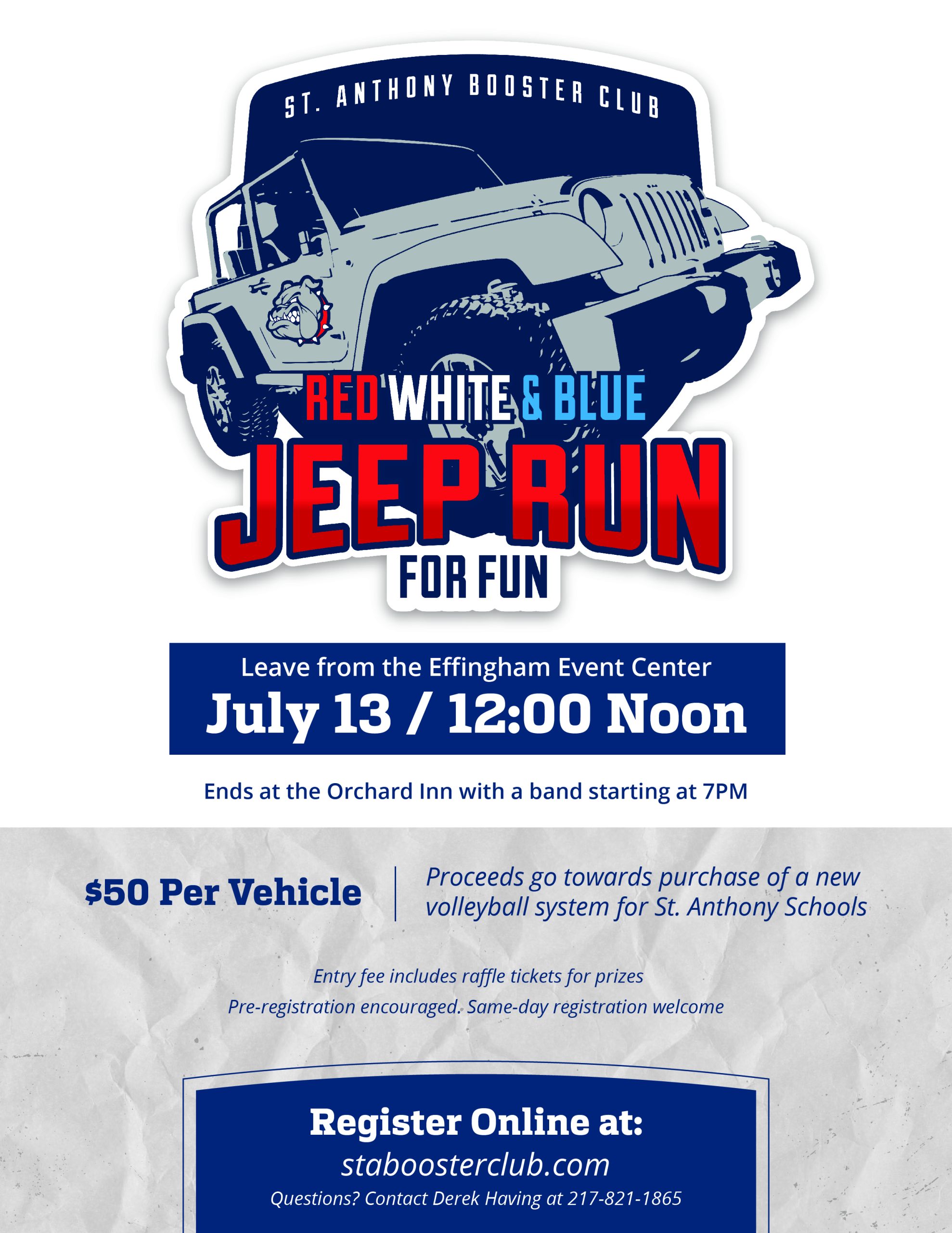 Red White & Blue Jeep Run for Fun - St. Anthony Booster Club